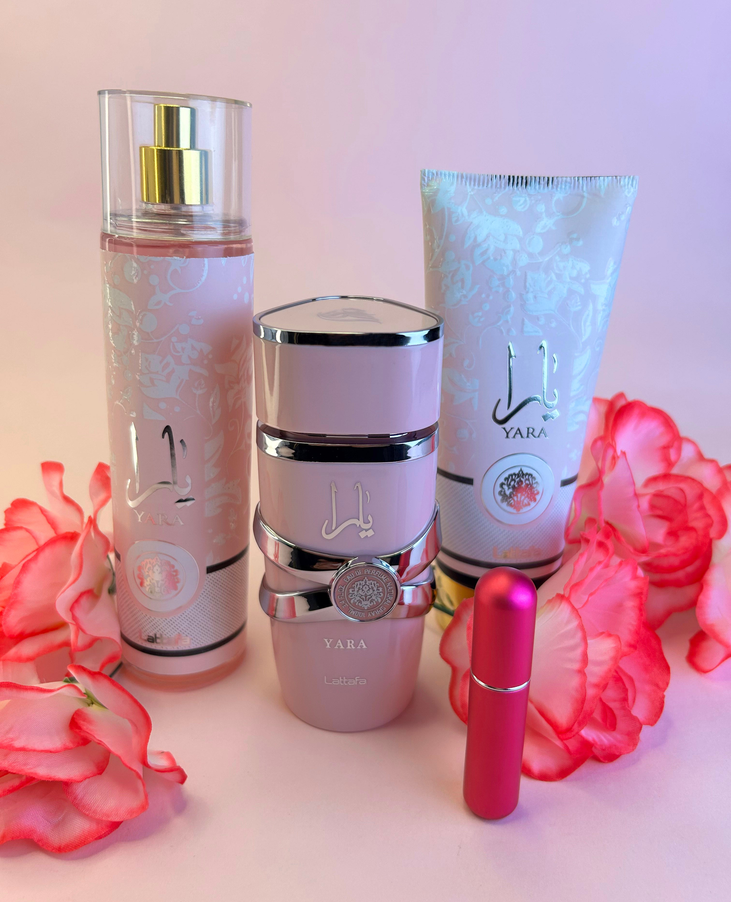 Super Kit lattafa yara Perfume, crema, perfumero y splash – 404 Shop